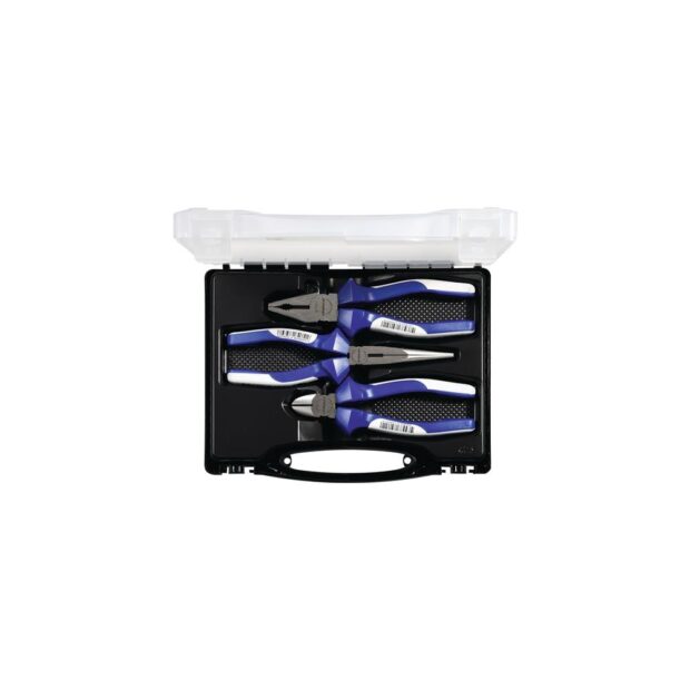 PROMAT Pliers set contents 3-part chrome-plated plastic case – Actik Tools